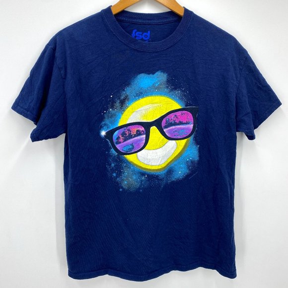 FSD | Shirts | Vintage Fsd Mens Navy Blue Short Happy Face Sunglasses ...